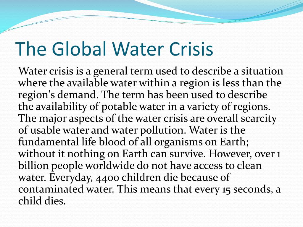 PPT - The Global Water Crisis PowerPoint Presentation, free download ...