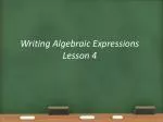 PPT - Lesson 1 Algebraic Expressions PowerPoint Presentation, free ...