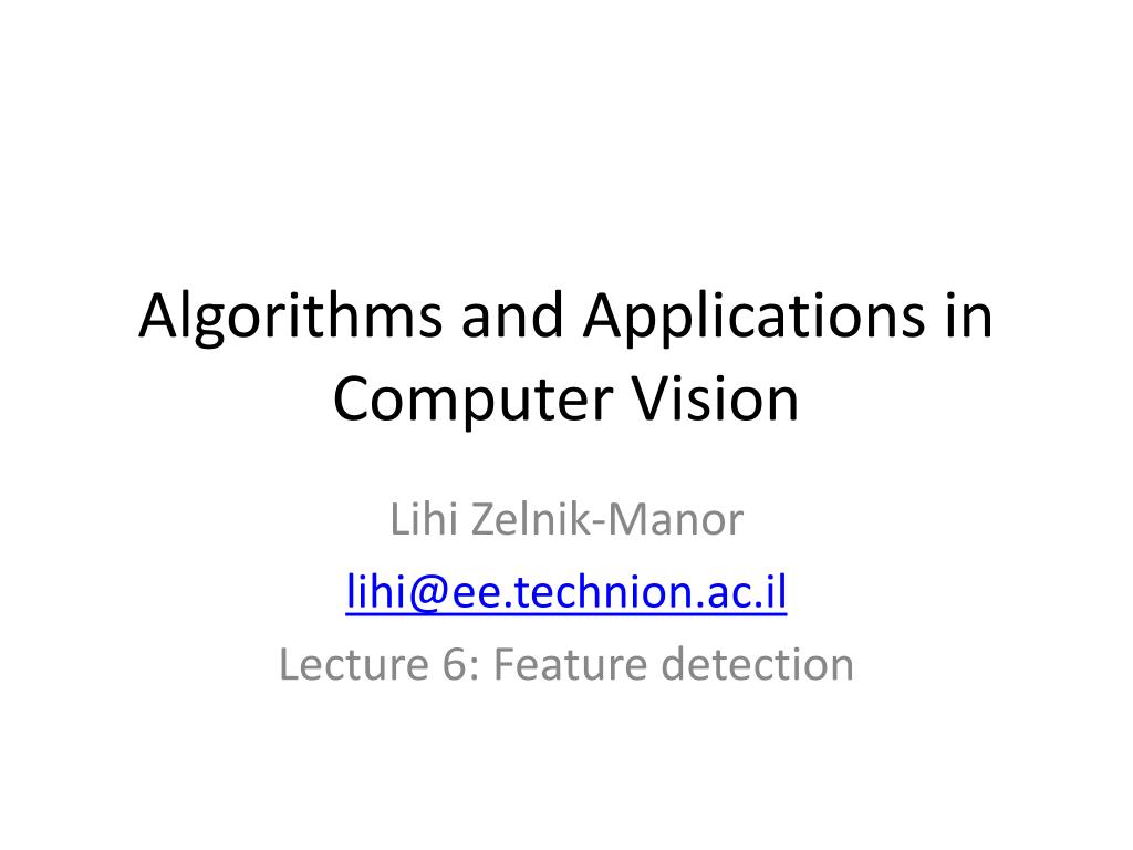 PPT - Algorithms and Applications in Computer Vision PowerPoint ...