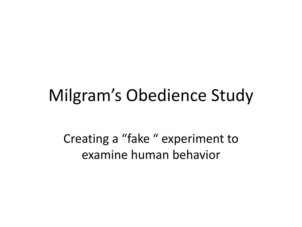 PPT - Milgram’s Obedience Study PowerPoint Presentation, free download ...