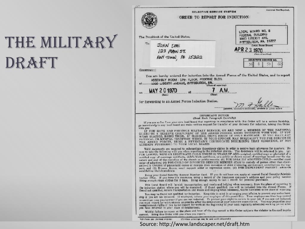 PPT - The Military Draft PowerPoint Presentation, free download - ID ...