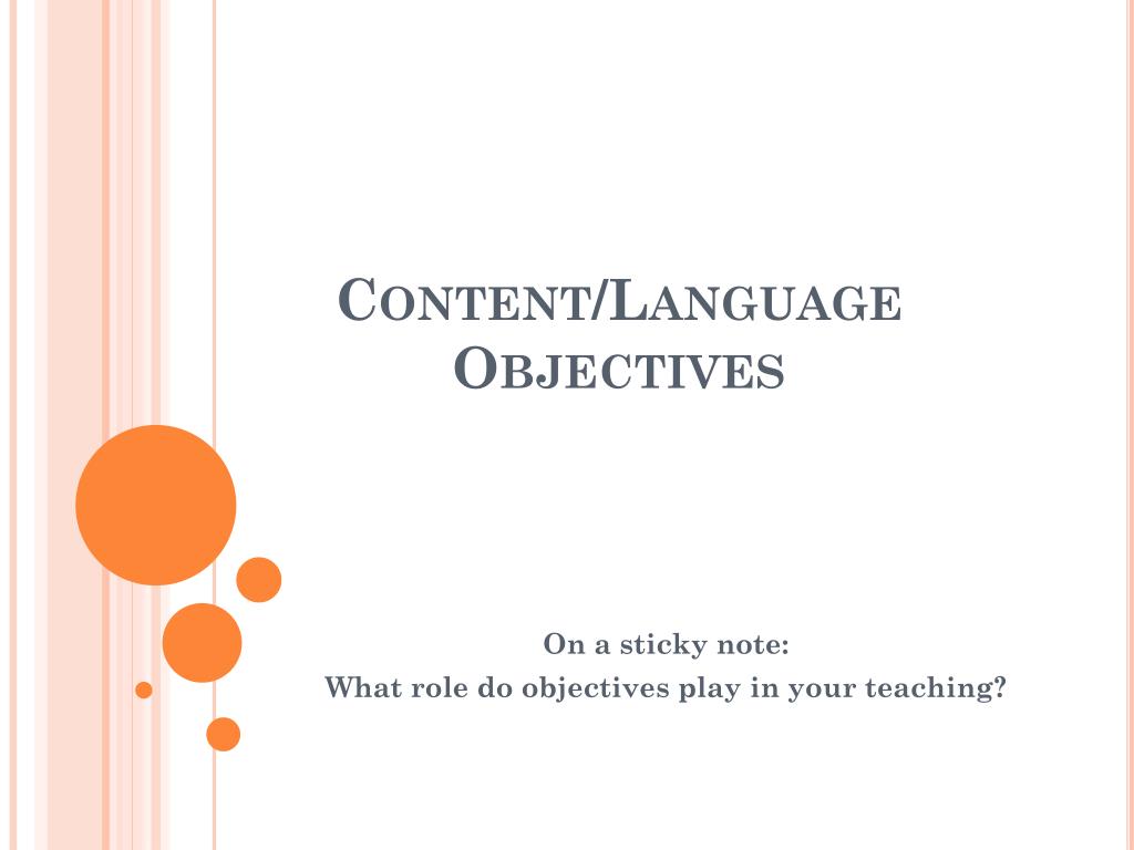 PPT - Content/Language Objectives PowerPoint Presentation, free ...