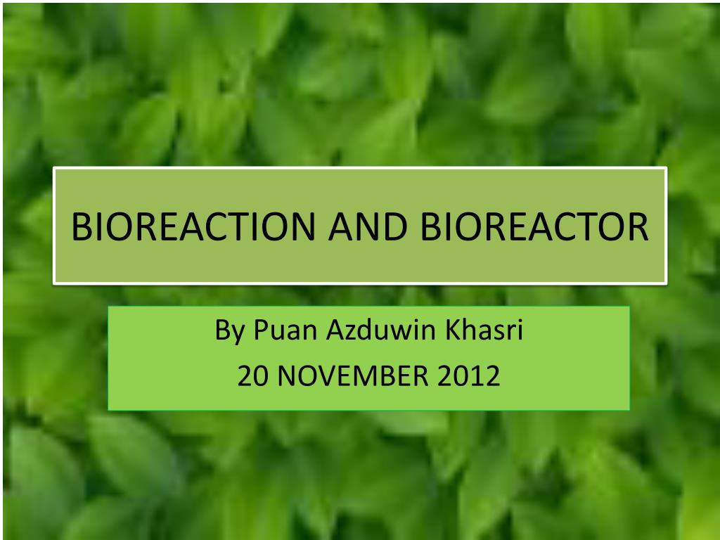 PPT - BIOREACTION AND BIOREACTOR PowerPoint Presentation, free download ...