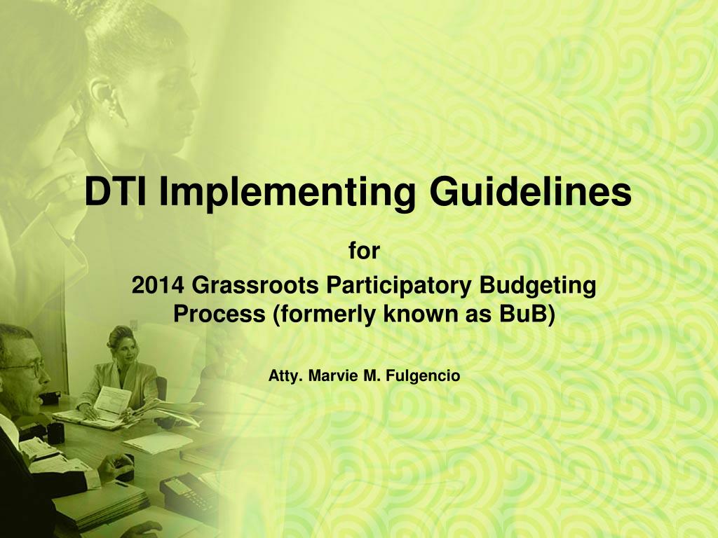 PPT - DTI Implementing Guidelines PowerPoint Presentation, free ...