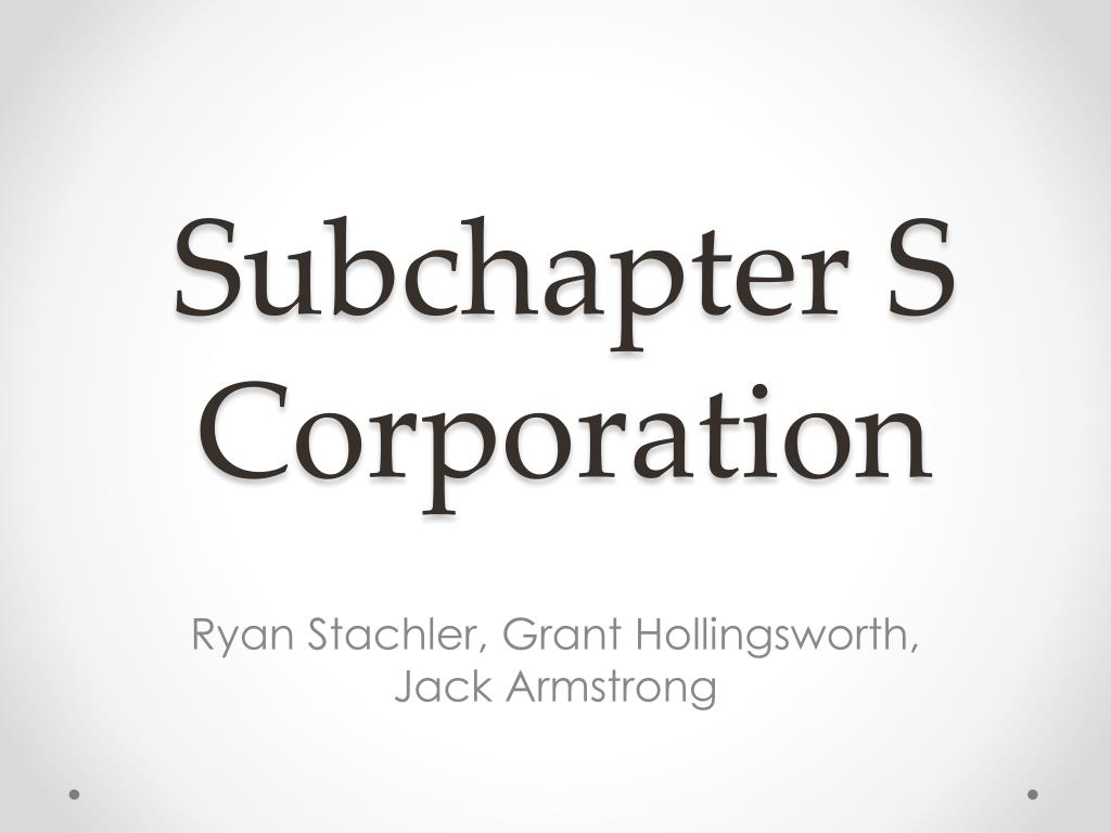 PPT - Subchapter S Corporation PowerPoint Presentation, free download ...