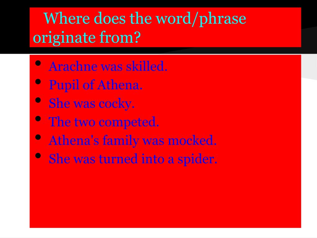 PPT - Where does the word/phrase originate from? PowerPoint ...
