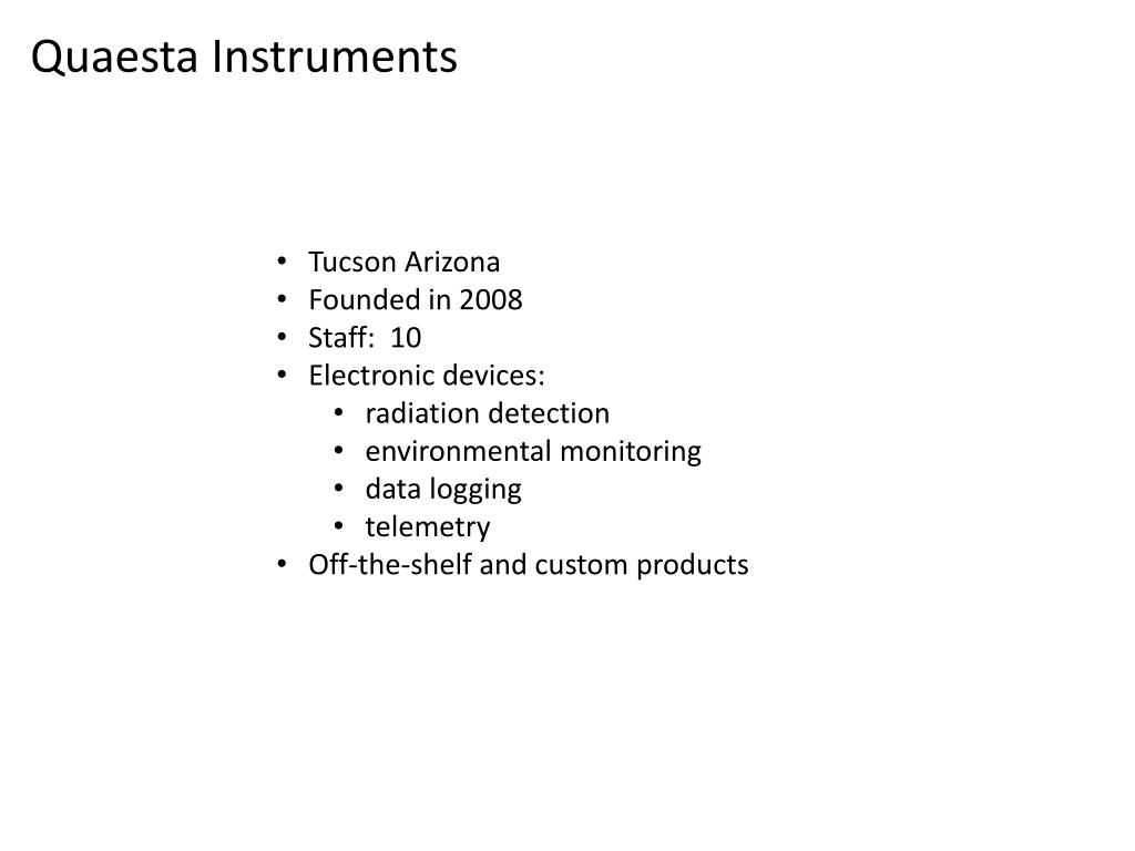 PPT - Quaesta Instruments PowerPoint Presentation, free download - ID ...