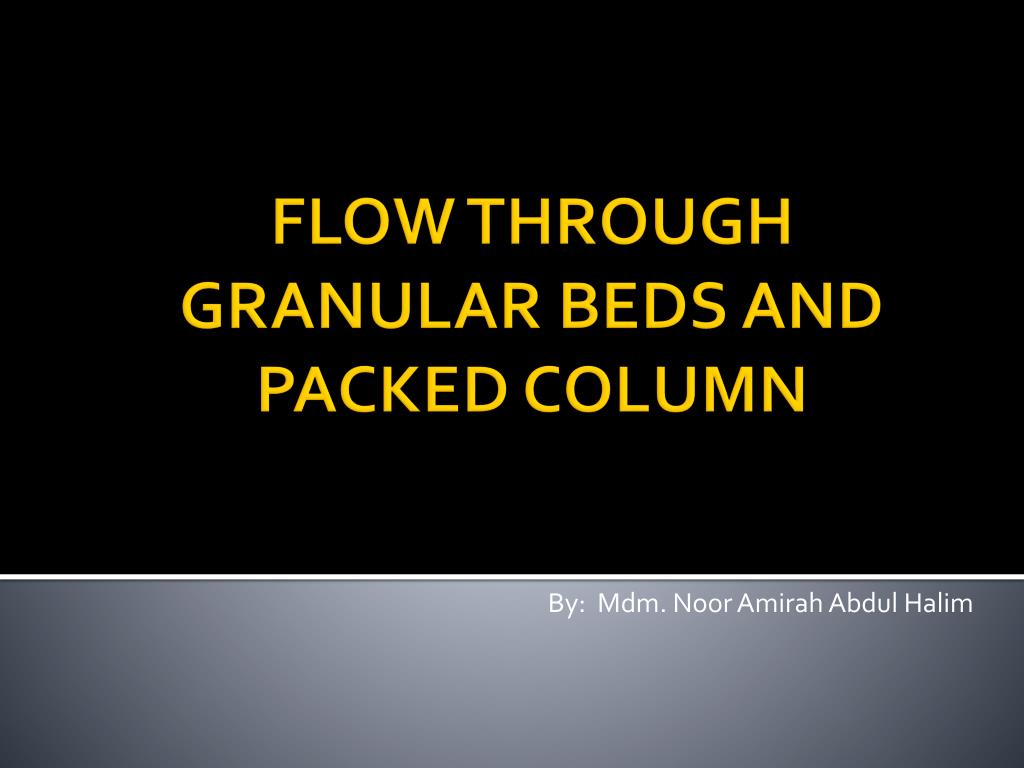 PPT - FLOW THROUGH GRANULAR BEDS AND PACKED COLUMN PowerPoint ...