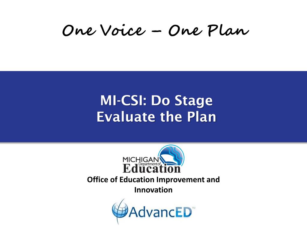 PPT - MI-CSI: Do Stage Evaluate the Plan PowerPoint Presentation, free ...