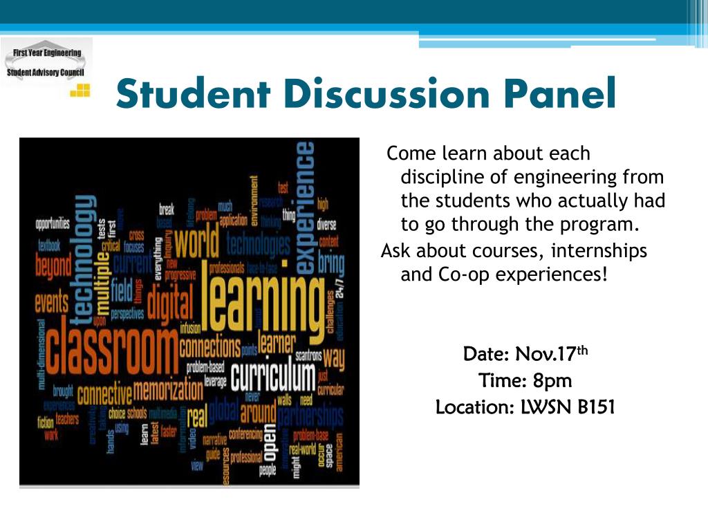 PPT - Student Discussion Panel PowerPoint Presentation, free download ...
