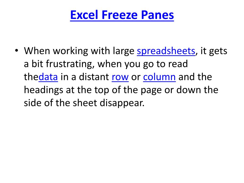 PPT - Excel Freeze Panes PowerPoint Presentation, free download - ID ...