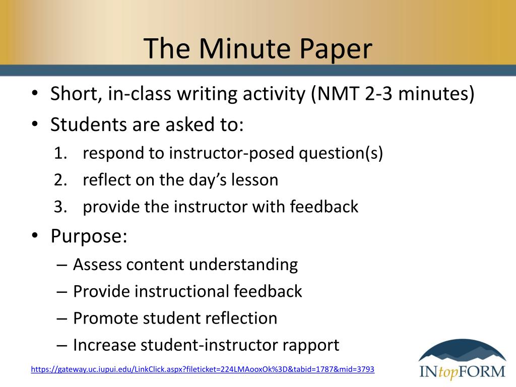 PPT - The Minute Paper PowerPoint Presentation, free download - ID:2674955