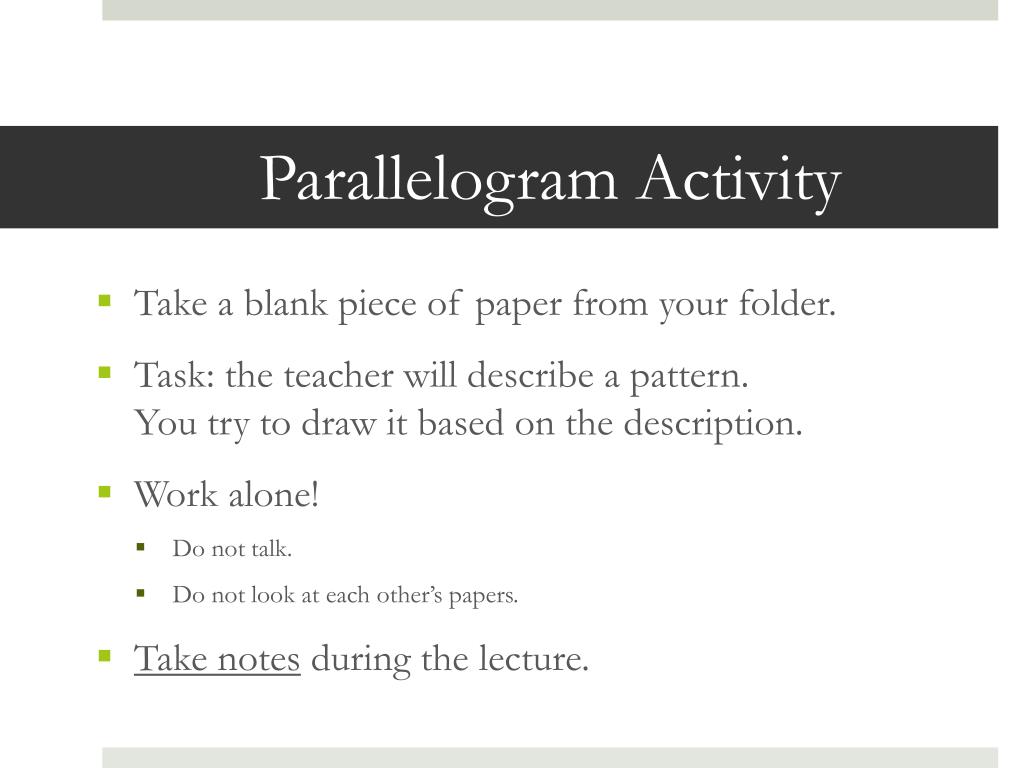 PPT - Parallelogram Activity PowerPoint Presentation, free download ...