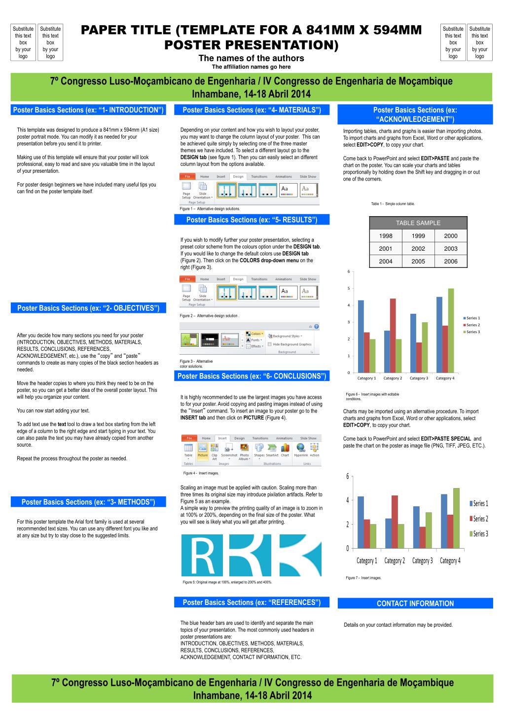 PPT - PAPER TITLE (TEMPLATE FOR A 841MM X 594MM POSTER PRESENTATION ...