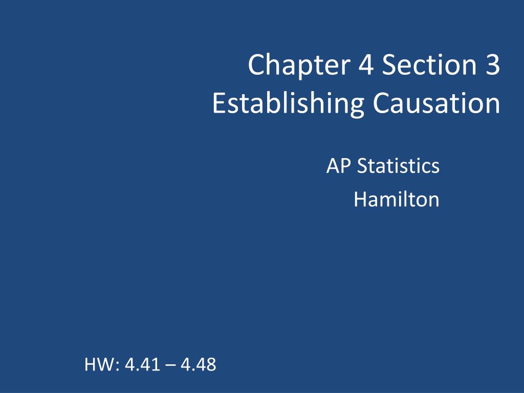 PPT - Chapter 4 Section 3 Establishing Causation PowerPoint ...