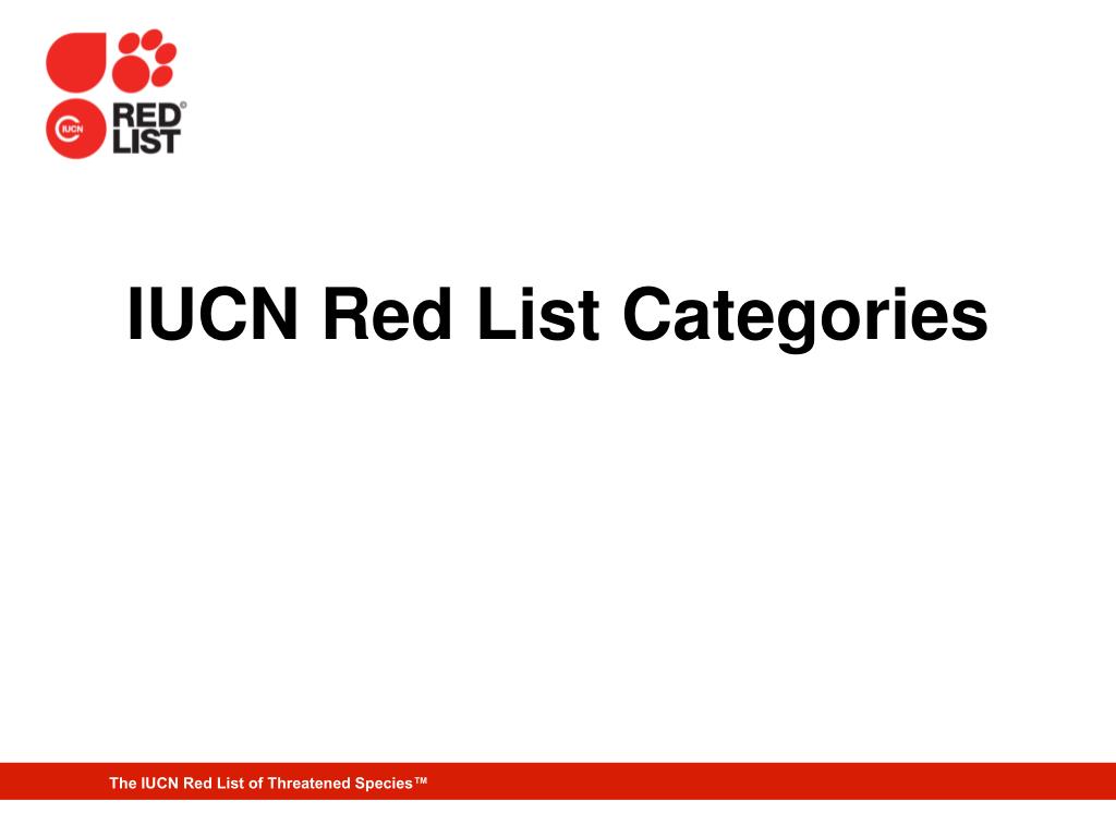 PPT - IUCN Red List Categories PowerPoint Presentation, free download ...