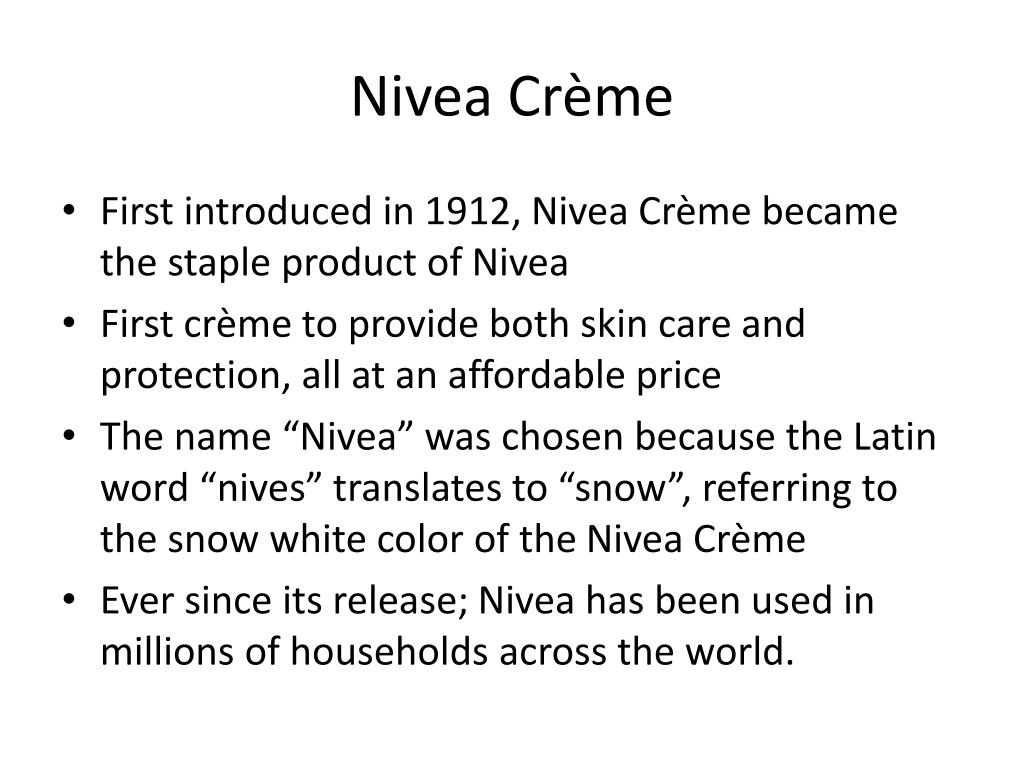 PPT - Nivea Crème PowerPoint Presentation, free download - ID:2683215