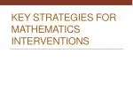 PPT - Strategies for Mathematics Intervention PowerPoint Presentation ...
