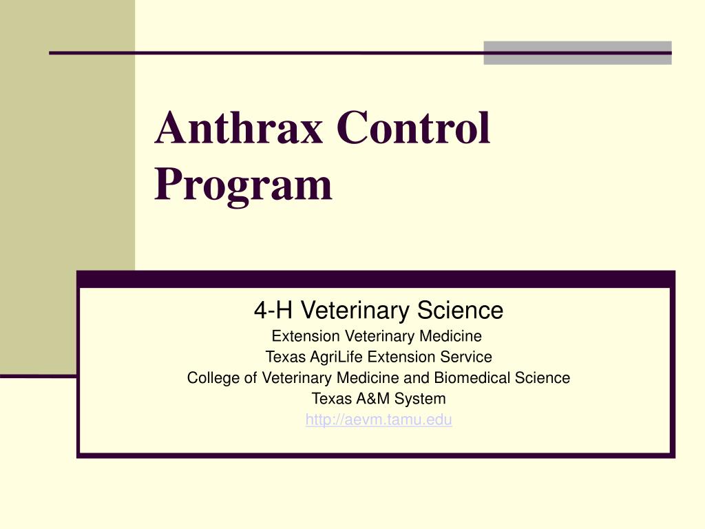 PPT - Anthrax Control Program PowerPoint Presentation, free download ...