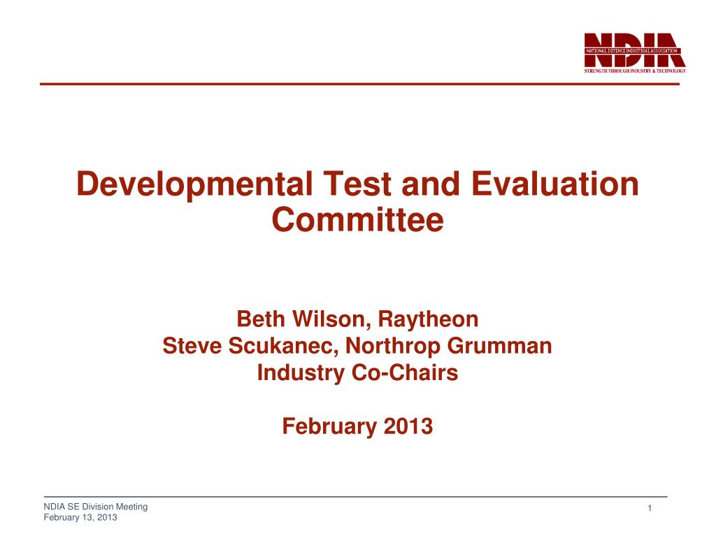 PPT - Developmental Test and Evaluation Committee PowerPoint ...