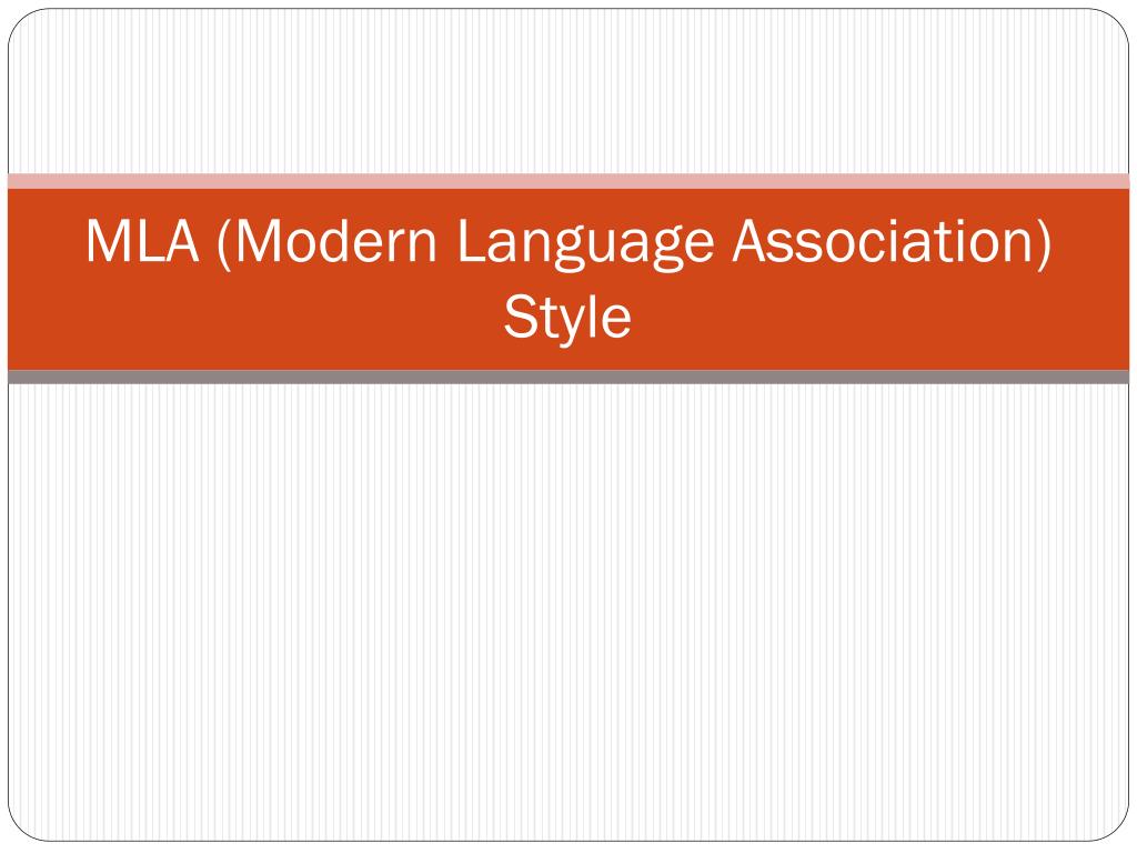 PPT - MLA (Modern Language Association) Style PowerPoint Presentation ...
