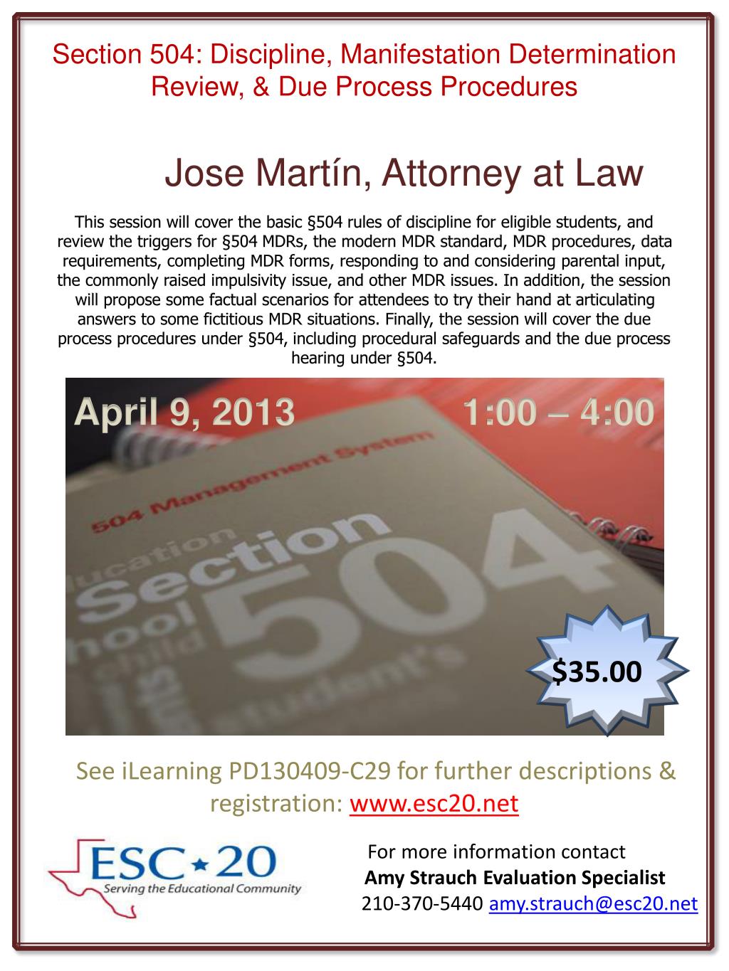 PPT - Understanding Section 504: Discipline, MDRs, and Due Process ...
