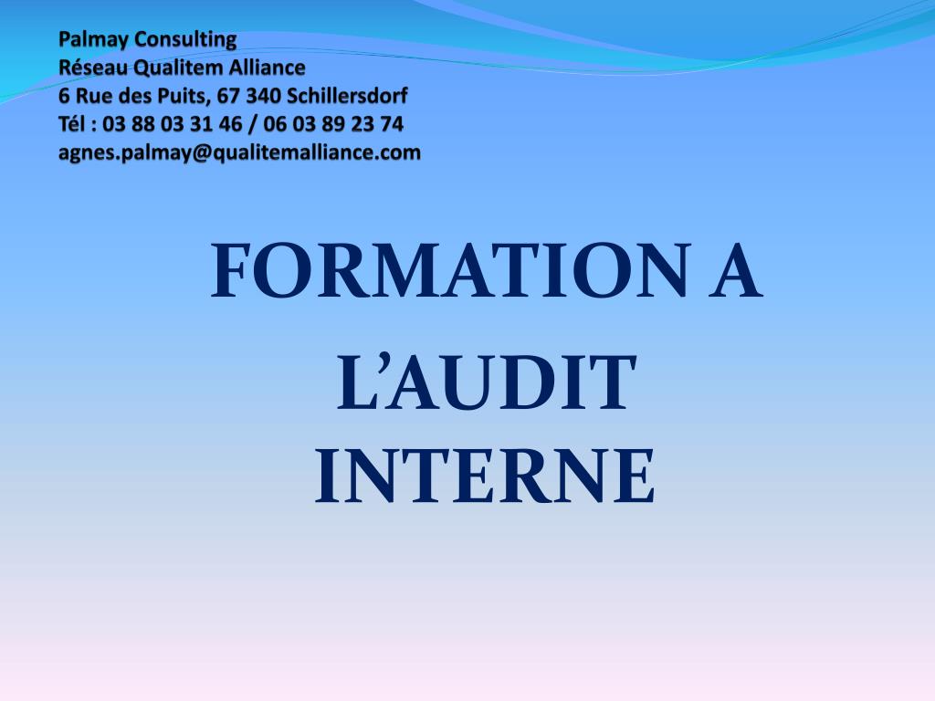 PPT - FORMATION A L’AUDIT INTERNE PowerPoint Presentation, free download - ID:2695627