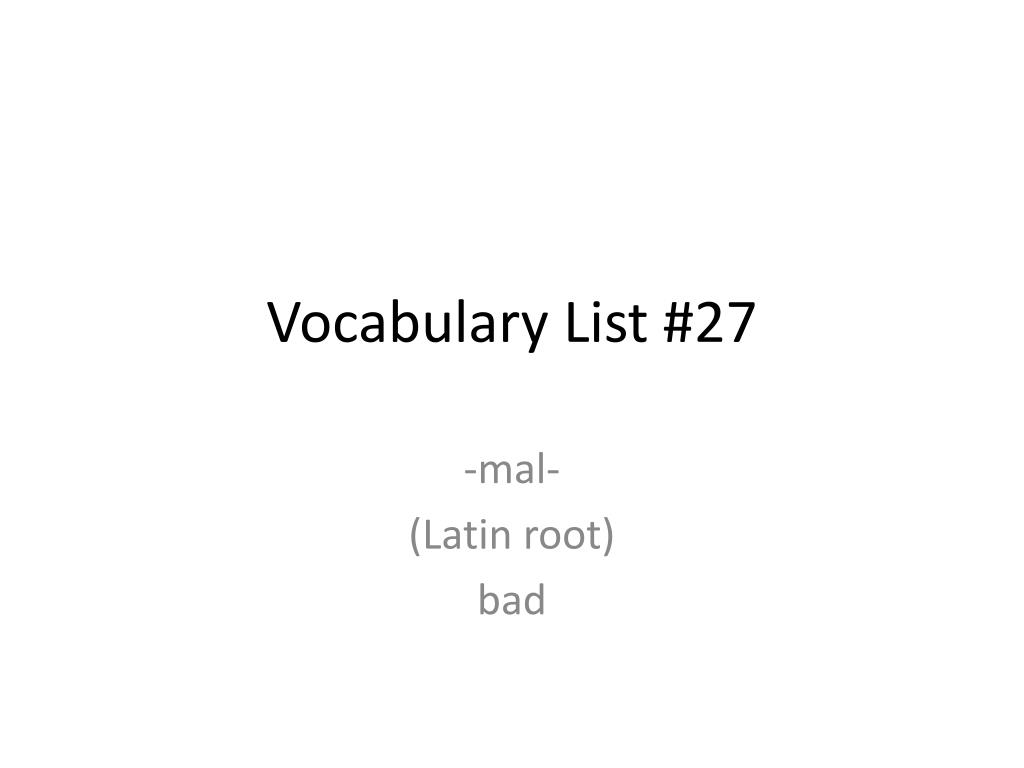 PPT - Vocabulary List # 27 PowerPoint Presentation, free download - ID ...