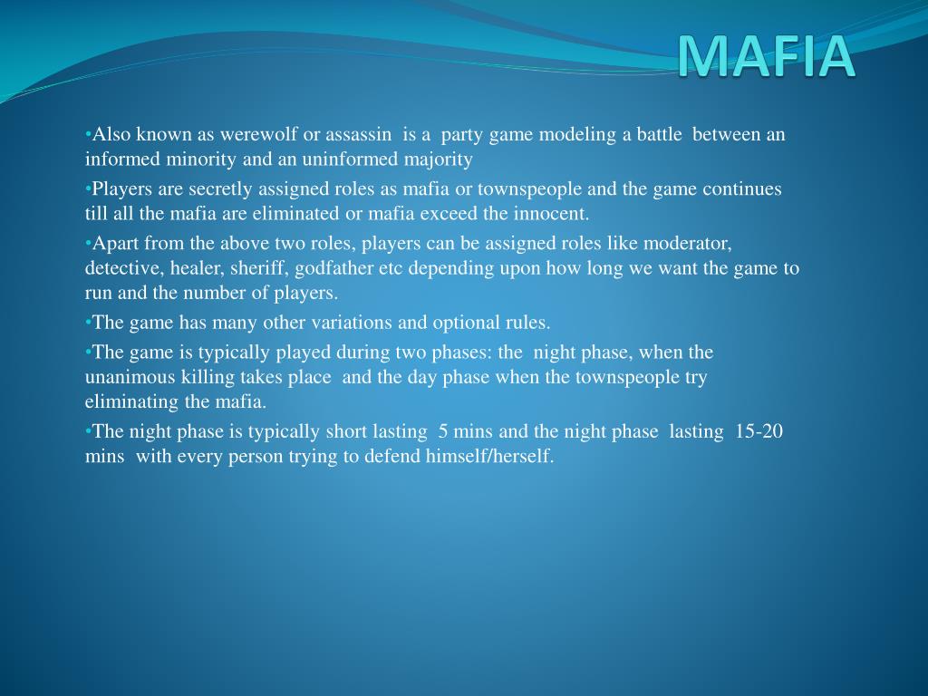 PPT - MAFIA PowerPoint Presentation, free download - ID:2697604
