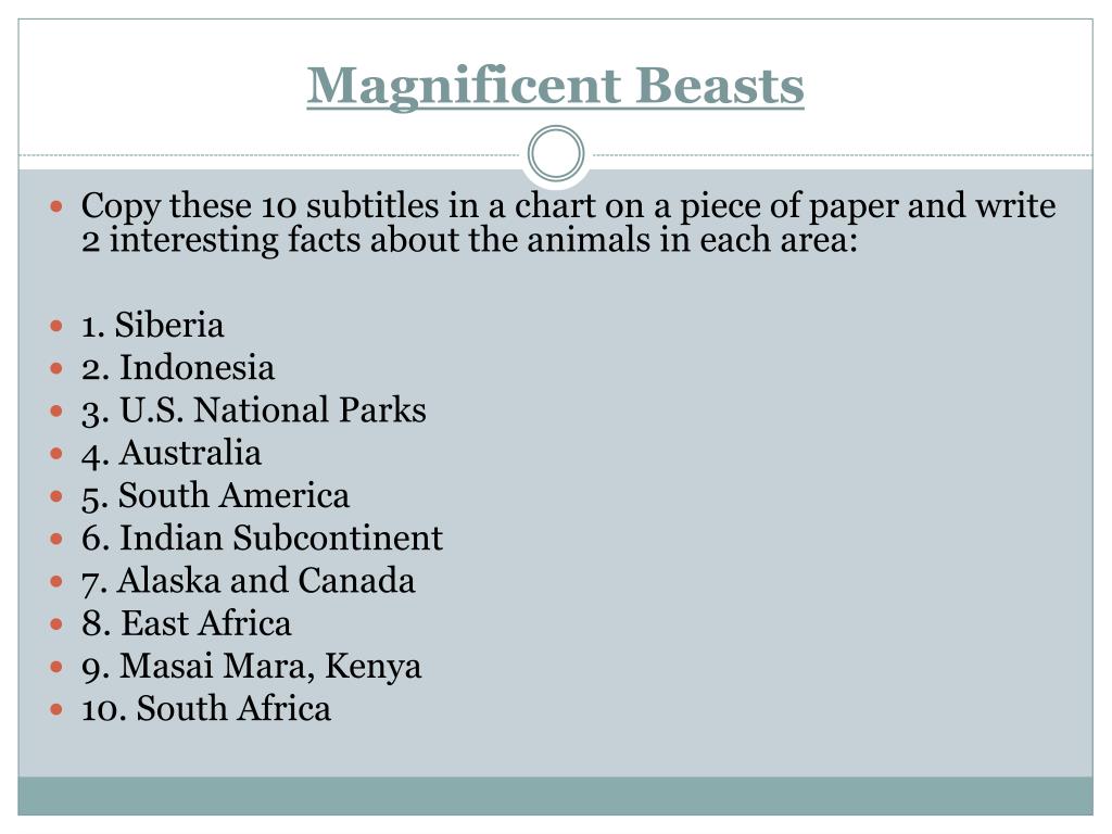 PPT - Magnificent Beasts PowerPoint Presentation, free download - ID ...