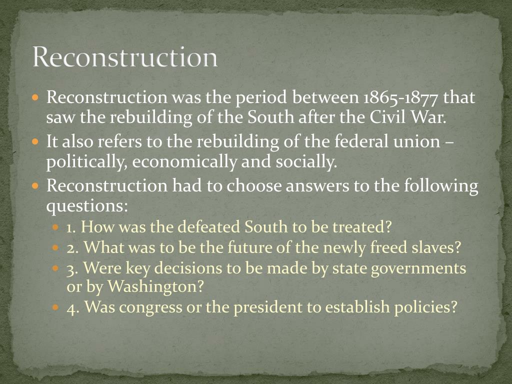 PPT - Reconstruction PowerPoint Presentation, free download - ID:2700640