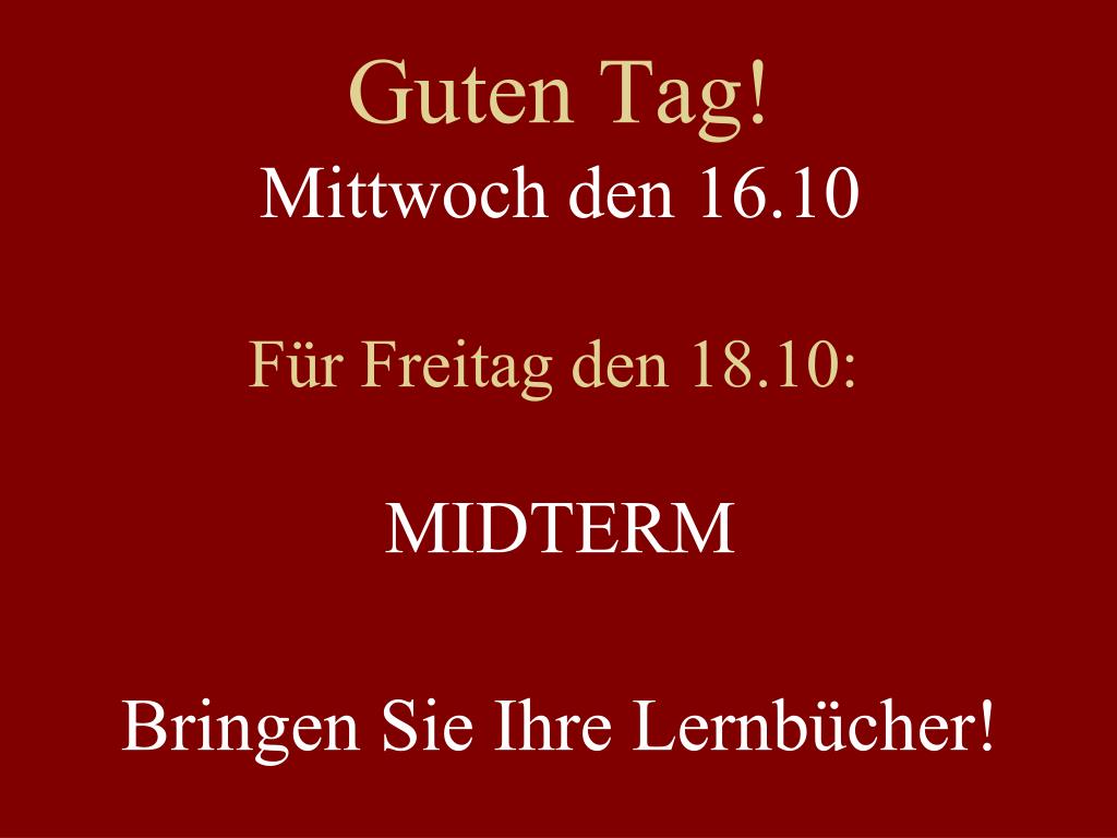 PPT - Guten Tag! PowerPoint Presentation, free download - ID:2701675