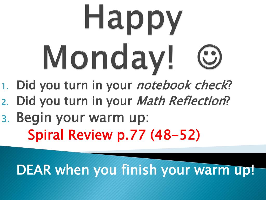 PPT - Happy Monday! PowerPoint Presentation, free download - ID:2701981
