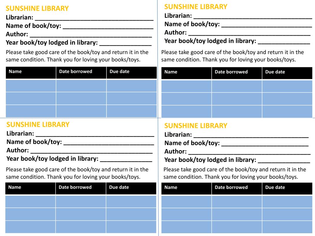 PPT - SUNSHINE LIBRARY Librarian ...