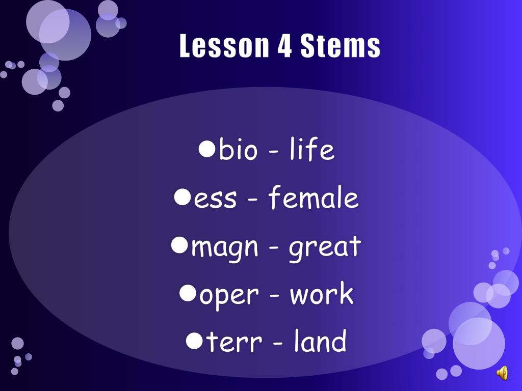 PPT - Lesson 4 Stems PowerPoint Presentation, free download - ID:2707981