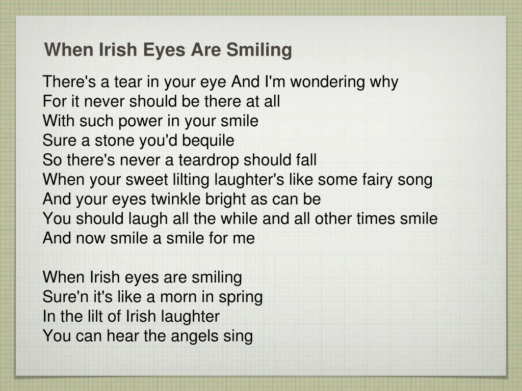 PPT - When Irish Eyes Are Smiling PowerPoint Presentation, free ...