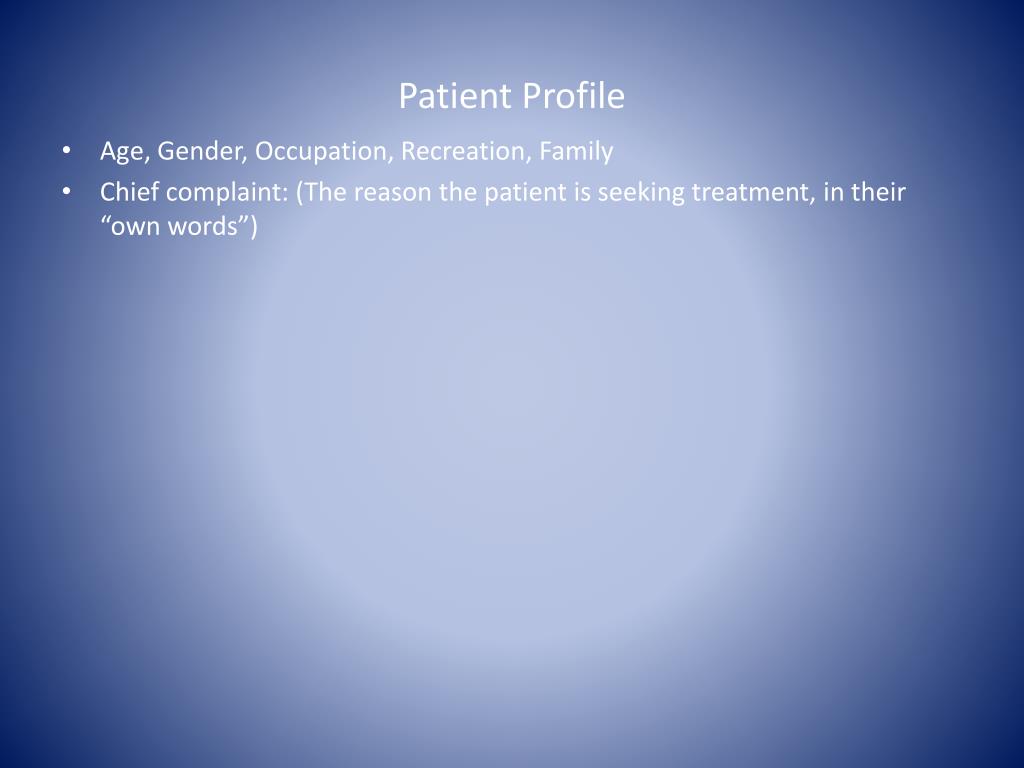PPT - Patient Profile PowerPoint Presentation, free download - ID:2715732
