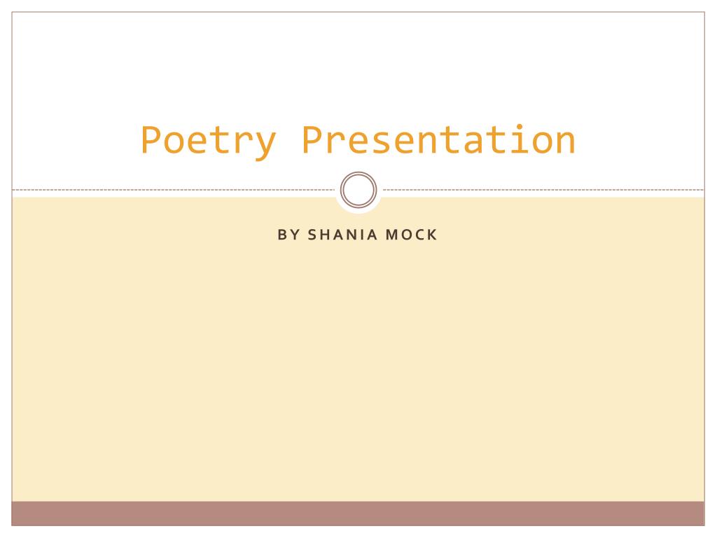 PPT - Poetry Presentation PowerPoint Presentation, free download - ID ...