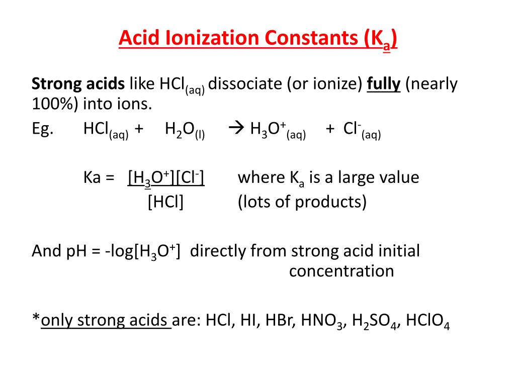 PPT - Acid Ionization Constants ( K a ) PowerPoint Presentation, free ...