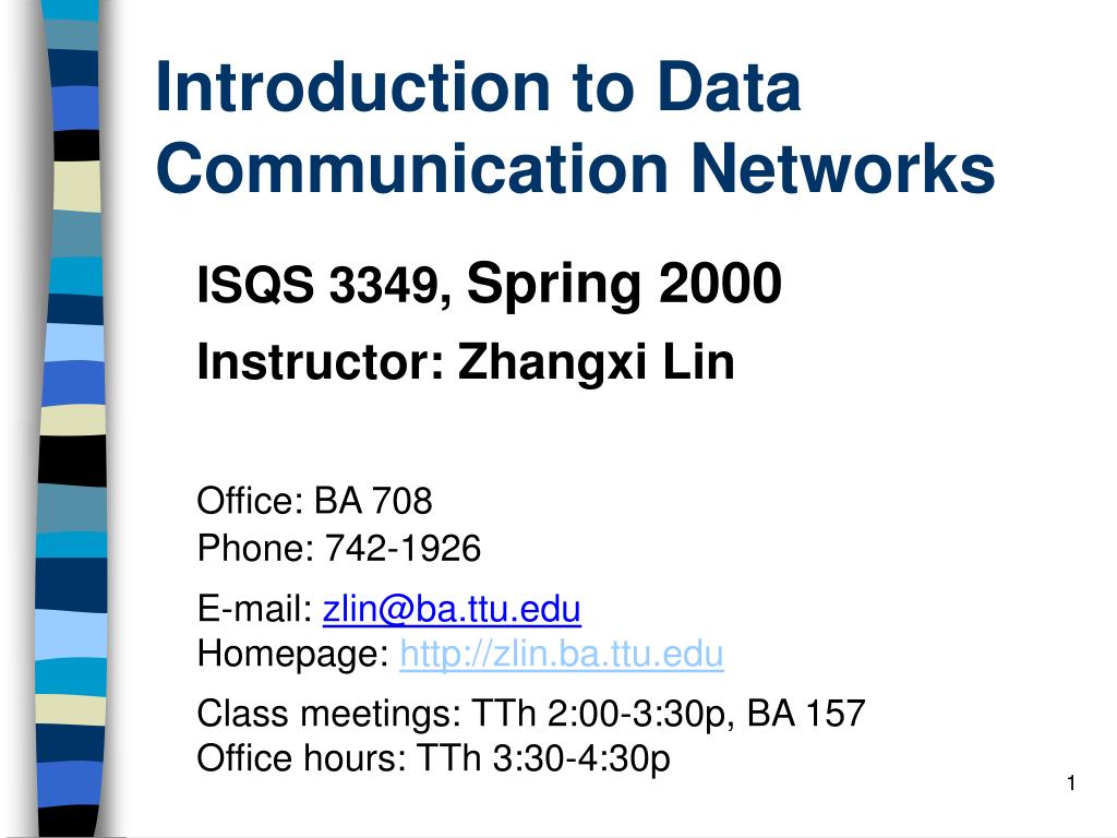PPT - Introduction to Data Communication Networks PowerPoint ...