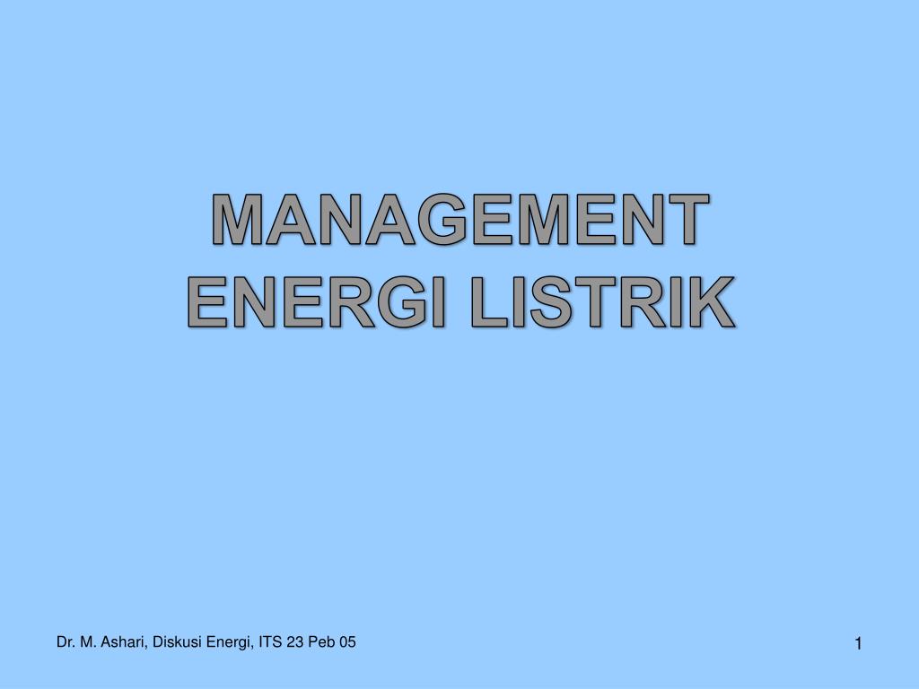 PPT - MANAGEMENT ENERGI LISTRIK PowerPoint Presentation, free download ...