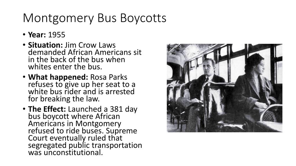 PPT - Montgomery Bus Boycotts PowerPoint Presentation, free download ...