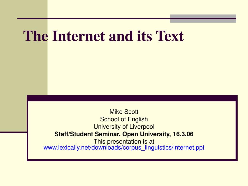 PPT - The Internet and its Text PowerPoint Presentation, free download ...