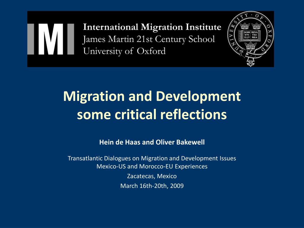 PPT - Migration and Development some critical reflections PowerPoint ...