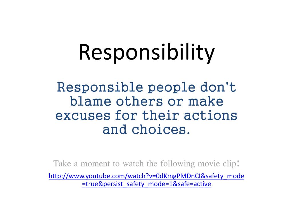PPT - Responsibility PowerPoint Presentation, free download - ID:2731536