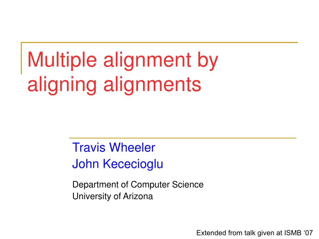 PPT - Multiple alignment by aligning alignments PowerPoint Presentation - ID:2731947