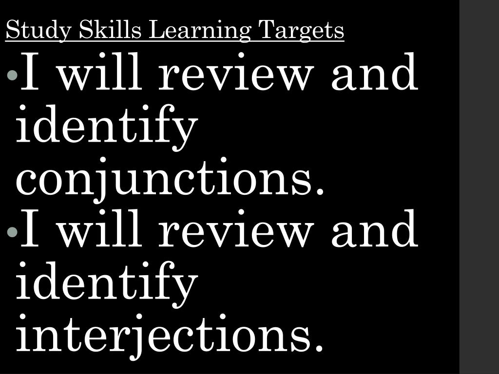 PPT - Study Skills Learning Targets PowerPoint Presentation, free ...