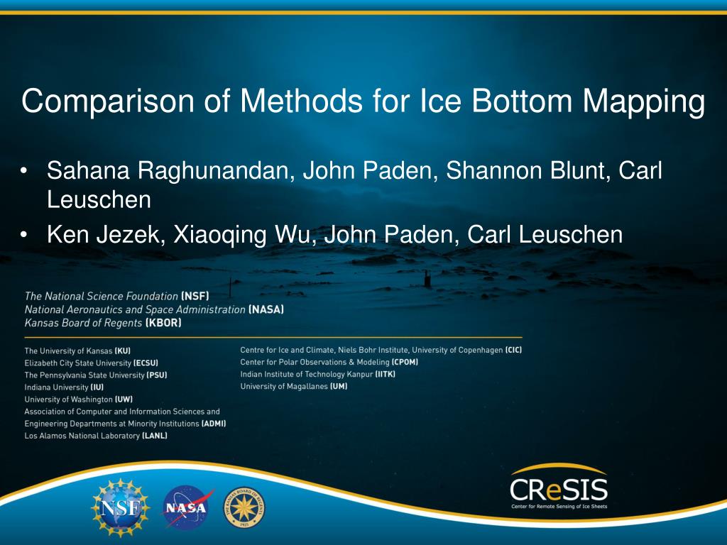 PPT - Comparison of Methods for Ice Bottom Mapping PowerPoint ...
