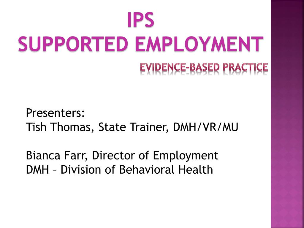 PPT - IPS SUPPORTED EMPLOYMENT PowerPoint Presentation, free download ...