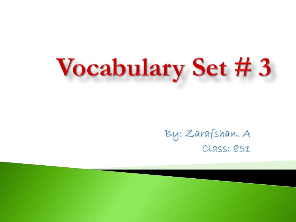 PPT - Vocabulary Set # 3 PowerPoint Presentation, free download - ID ...